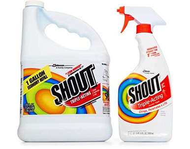 Shout Triple Acting Laundry Stain Remover with 22 OZ Trigger 1 Gallon ...