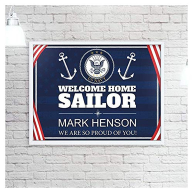US Navy Welcome Home Banner US Navy Banner Size 24x18 36x24 48x24 and ...