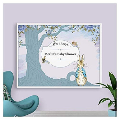 Custom Baby Shower Banner Rabbit Baby Shower Banner Size 24x18 36x24 ...