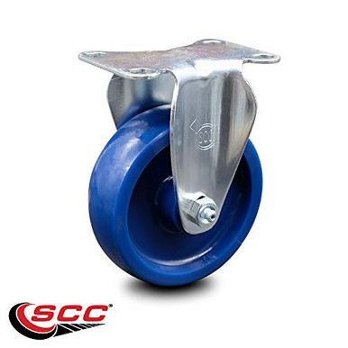 Solid Polyurethane Swivel Top Plate Rigid Caster w 4 inch x 1.25 inch ...