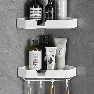 2 Pack Corner Shower Caddy Rust Proof Corner Shower Shelf Rack with ...