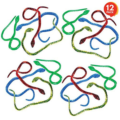 ArtCreativity Sticky Snake Set (Pack of 12) | Stretchy Colorful Sensory ...