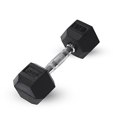 Day 1 Fitness Rubber Hex Dumbbell Shaped Heads to Prevent Rolling and ...