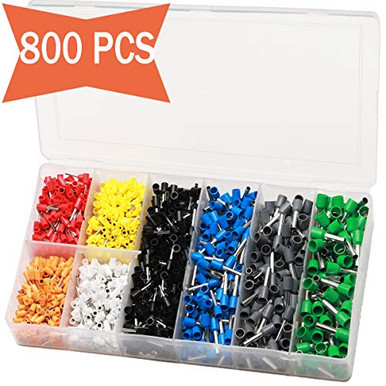 Crimp Ferrules Elibbren 800PCS Assortment Wire Copper Crimp Connector ...