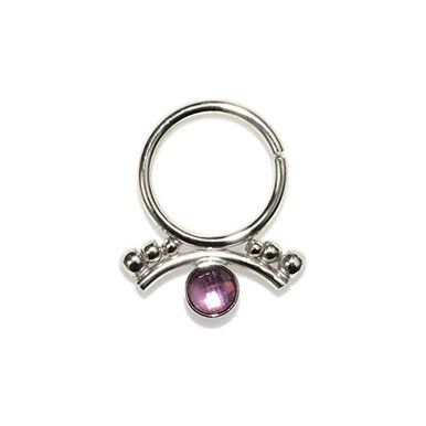 3mm Amethyst Septum Ring Silver 16 Gauge Daith Piercing Septum Piercing ...