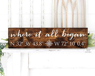 Where It All Began Sign Custom Coordinates Sign Latitude Longitude Sign ...