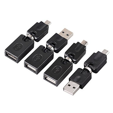 LINGLING ONE 4 Pack 360o Swivel Adjustable Angle OTG 5 Pin F/M mini ...