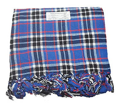 Blue White Red and Black Maasai Masai Shuka Shawl - Warehousesoverstock
