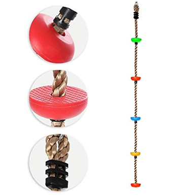 Climbing Rope Tree Swing with Platform and Disc Swing Set Rope Ladder ...