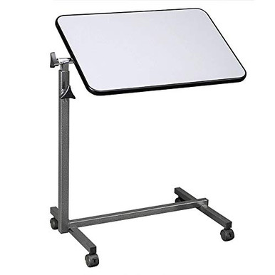 OMECAL Overbed Table w Wheels Adjustable Bedside Sofa Side Table ...