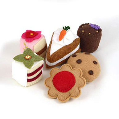 Felt Food Tea 6-piece set with Cookies Chocolate chip and Raspberry ...