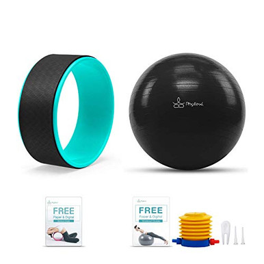 Yoga Ball 55 cm and Yoga Wheel Bundle - Warehousesoverstock