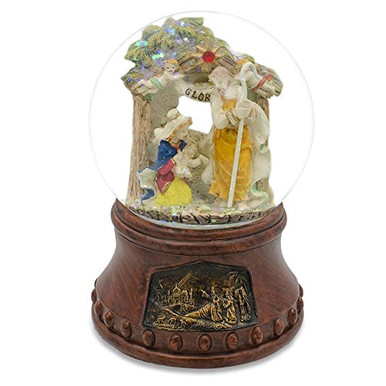BestPysanky Holy Family with Angels Nativity Scene Musical Snow Globe ...