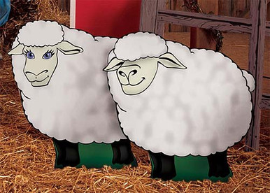3 ft. 6 in. Farm Barnyard Sam Sheep and Mary Lamb Standup Photo Booth ...