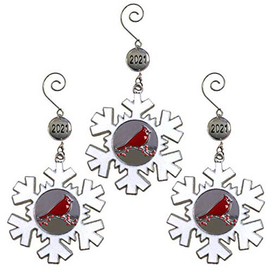 BANBERRY DESIGNS Dated Christmas Ornaments Set of 3-2021 Charm White ...