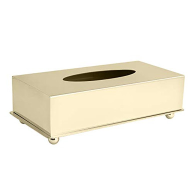 NANA kimzcn Rectangular Tissue Box Cover - Brushed PVD Zirconium Gold ...