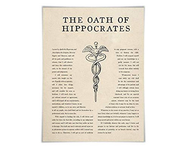 The Hippocratic Oath Art Print. 5 Sizes 5 Backgrounds. Hippocrates ...