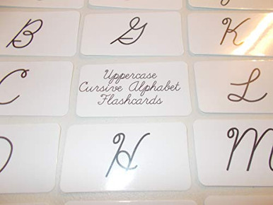 26 Laminated Uppercase Cursive Alphabet Flashcards. - Warehousesoverstock
