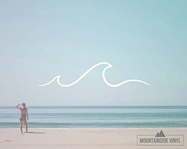 Ocean Wave Vinyl Decal - Waterproof Sticker for Laptops Car Windows ...