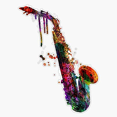 EMC Graphics Saxophone Vinyl Waterproof Sticker Decal Car Laptop Wall ...