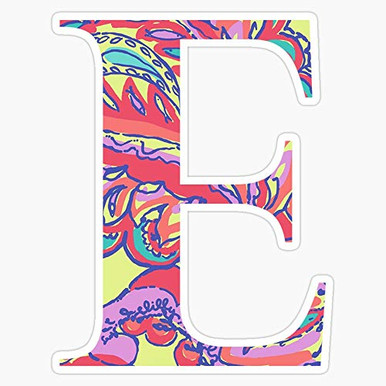 EMC Graphics The Letter E - Lily Style Vinyl Waterproof Sticker Decal ...
