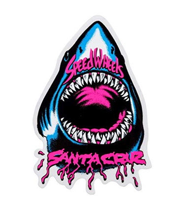 Santa Cruz Speed Wheels Shark Skateboard Sticker - 5 Inch Sticker ...