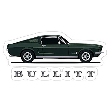 Mustang Bullitt Ford Decal Sticker - Sticker Graphic - Auto Wall Laptop ...