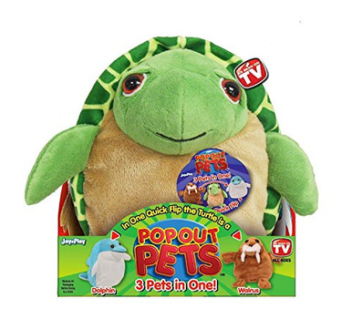 Pop Out Pets Ocean, Reversible Plush Toy, Get 3 Stuffed Animals in One ...