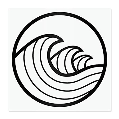 Custom City Ocean Wave Vinyl Decal - Waterproof Sticker for Laptops Car ...