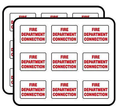Fire Department Connection Safety Sign 18 Pack 2 inch Sticker Sheets ...