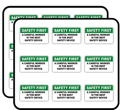 Safety First Warning Sign Careful Worker 2 inch 18 Pack Planner ...