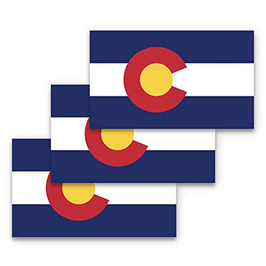 3x5 Colorado State Flag Sticker Colorado Sticker 3-Pack Durable ...