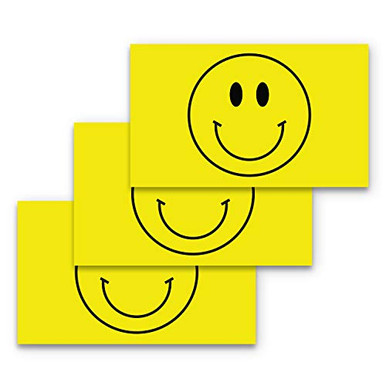 3x5 Smiley Face Happy Face Bumper Sticker 3-Pack Made with Durable ...