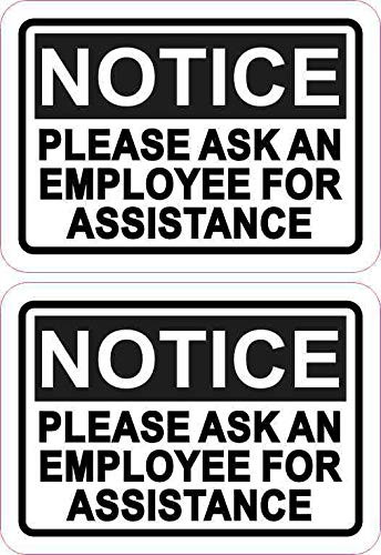 StickerTalk Ask for Assistance Vinyl Stickers 1 sheet of 2 stickers 3.5 ...
