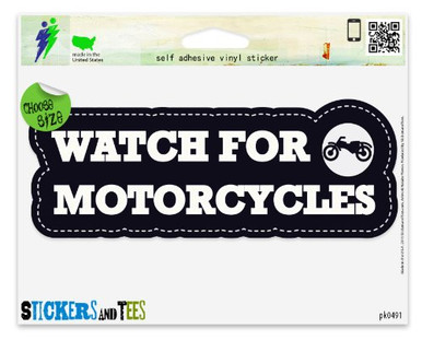 Watch for Motorcycles Warning Danger Safety Vinyl Car Bumper Window ...