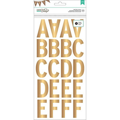American Crafts DIY2 Subway Letter Stickers, Gold - Warehousesoverstock
