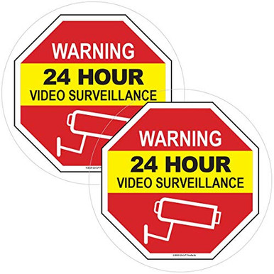 2 Pack Video Surveillance Window Cling Sticker - Video Surveillance ...