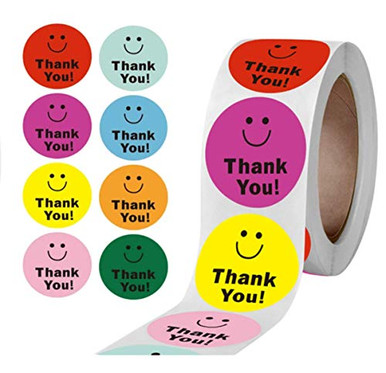 Thank You Stickers Happy Mail - 500 Happy Face Thank You Stickers 1 ...