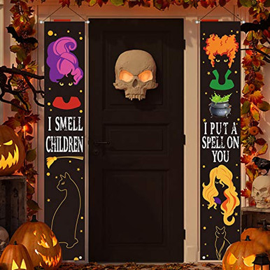 MAIAGO Halloween Decorations Hocus Pocus Banner - I Smell Children and ...
