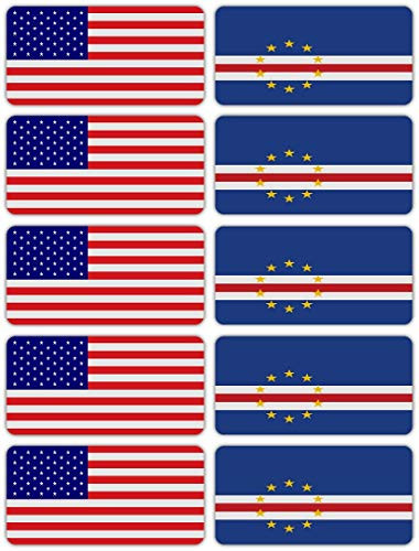 x10 3M Reflective Cape Verde and US Flag Stickers Versatile and Safety ...