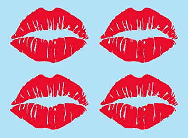 Lips mini Kiss mark vinyl car sticker label decal Bright Red set of 4 ...