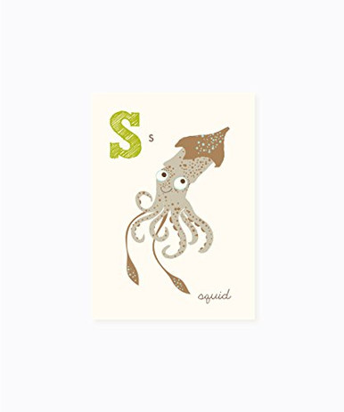 Sea Urchin Studio - S is for Squid - ABC Alphabet Wall Art for Kids ...