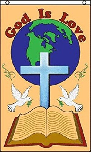 Home Comforts God is Love Flag Cross with Bible Christian Religious ...