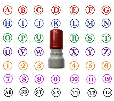 Custom 2 Characters A-Z Alphabet 0-9 Stamp Round Rubber Stamp Self ...