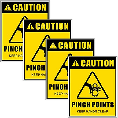 Outdoor Indoor 4 Pack 5 inch X 4 inch - Caution Pinch Points Keep Hands ...