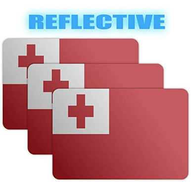 x3 3M Reflective Tonga Flag Stickers Versatile and Safety Decals Flag ...