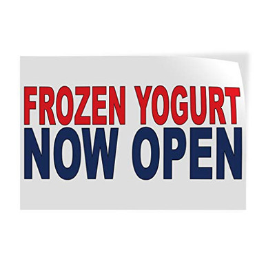 Decal Stickers Multiple Sizes Frozen Yogurt Now Open Red Blue Bar ...