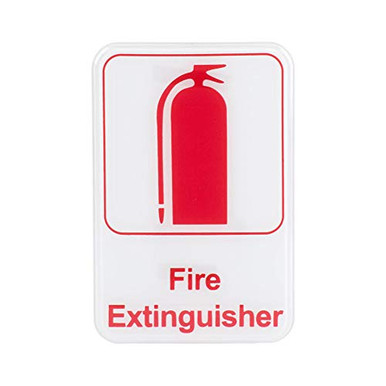Fire Extinguisher Sign - White and Red 9 x 6-inches Fire Exit Fire ...