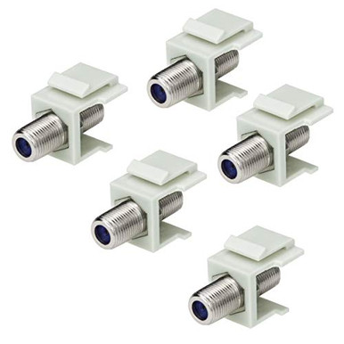 Coax Keystone 5 Pack RG6 3 GHz Coaxial Keystone Jack Inserts Connectors ...