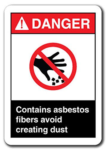 Danger Sign -Contains Asbestos Fibers Avoid Creating Dust Safety Label ...